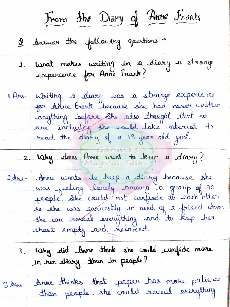 A Child's Perspective: Anne Frank Provides Insights into Her Family ...