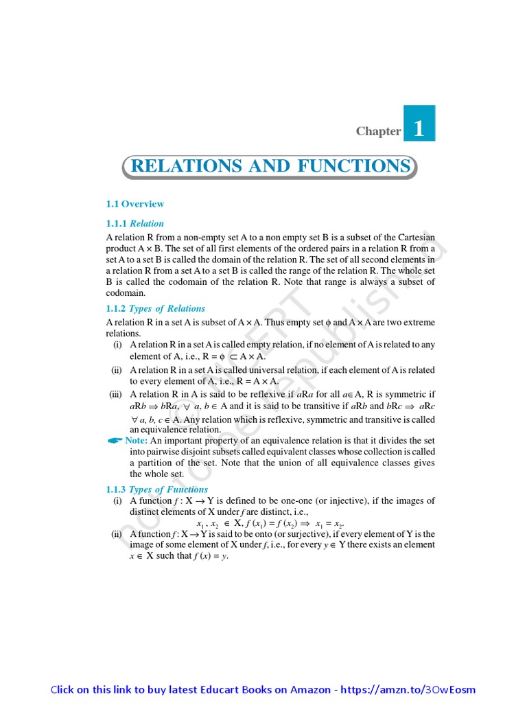 Unit 1 (Relations and Functions) | PDF | Function (Mathematics) | Set (Mathematics)