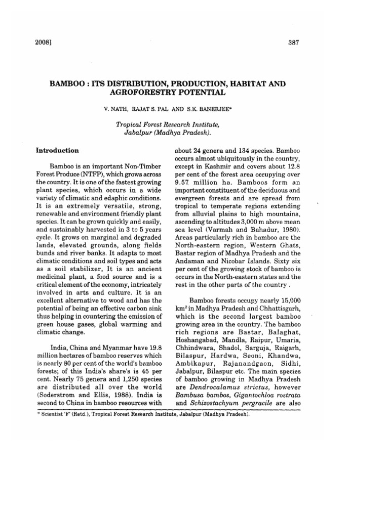 Bamboo Agroforestry | PDF