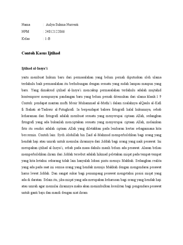 Contoh Ijtihad | PDF