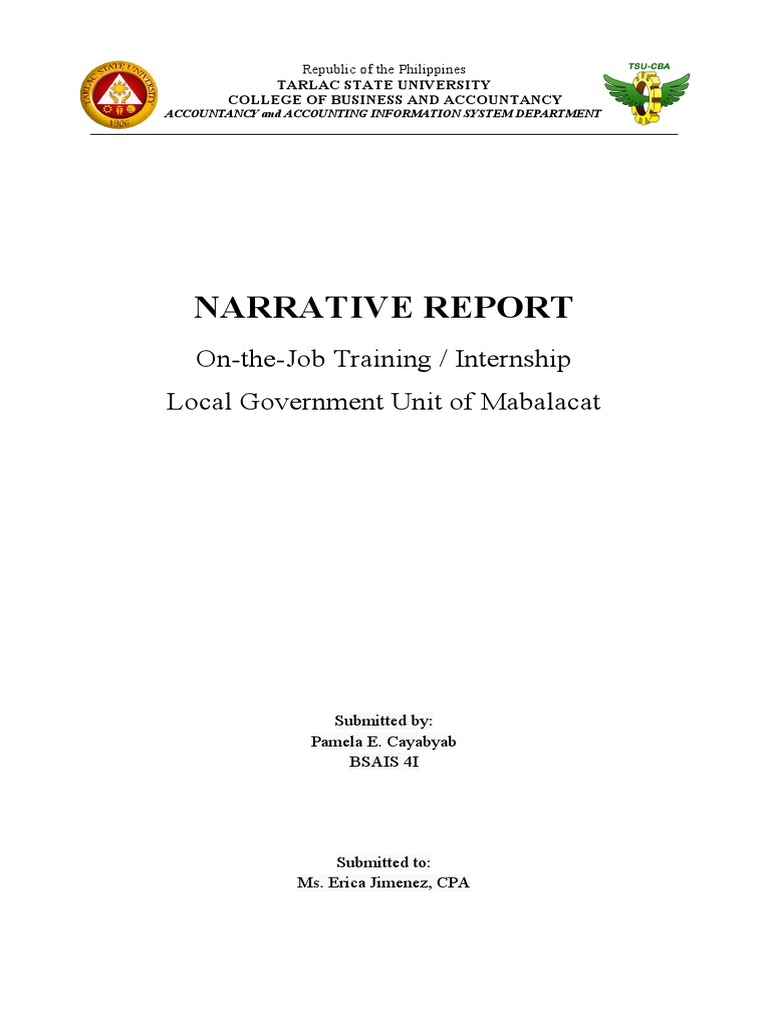 Internship Report: LGU Mabalacat Accounting | PDF | Accounting | Payments