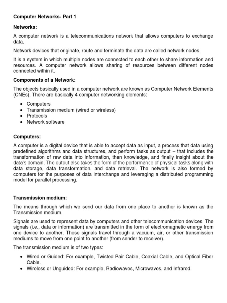 Unit-5 - Computer Networks-Part 1 | PDF | Network Topology | Computer Network