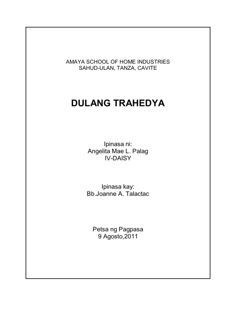 Dulang Trahedya Hiblang Abo | PDF
