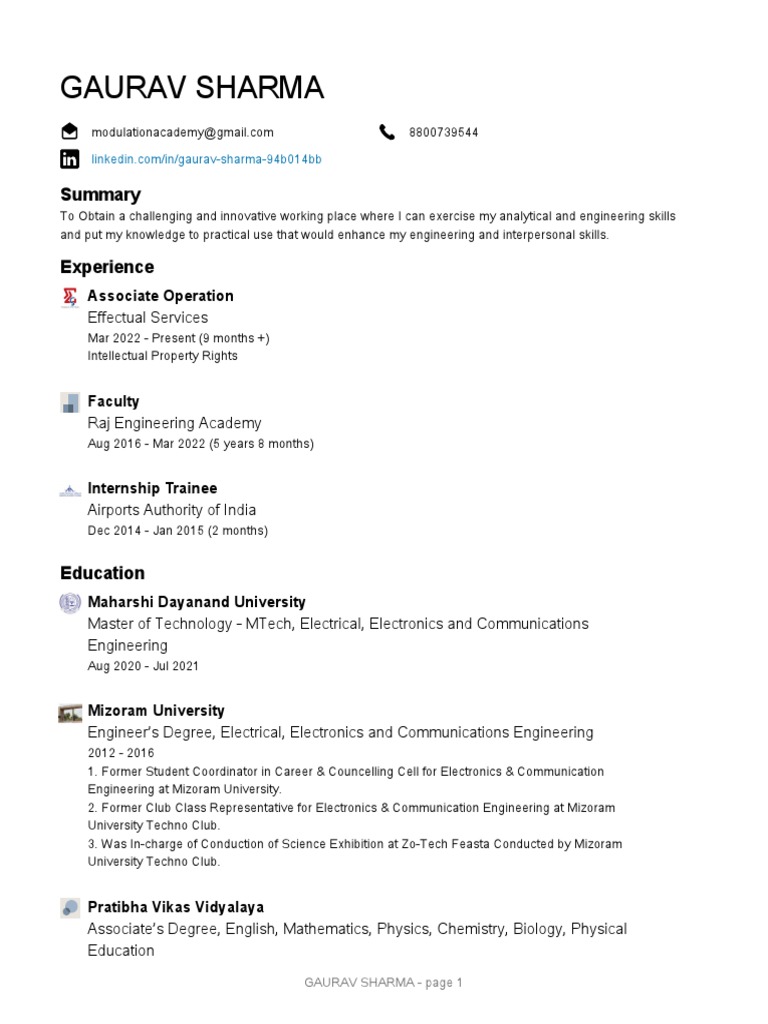 Resume GAURAV SHARMA | PDF