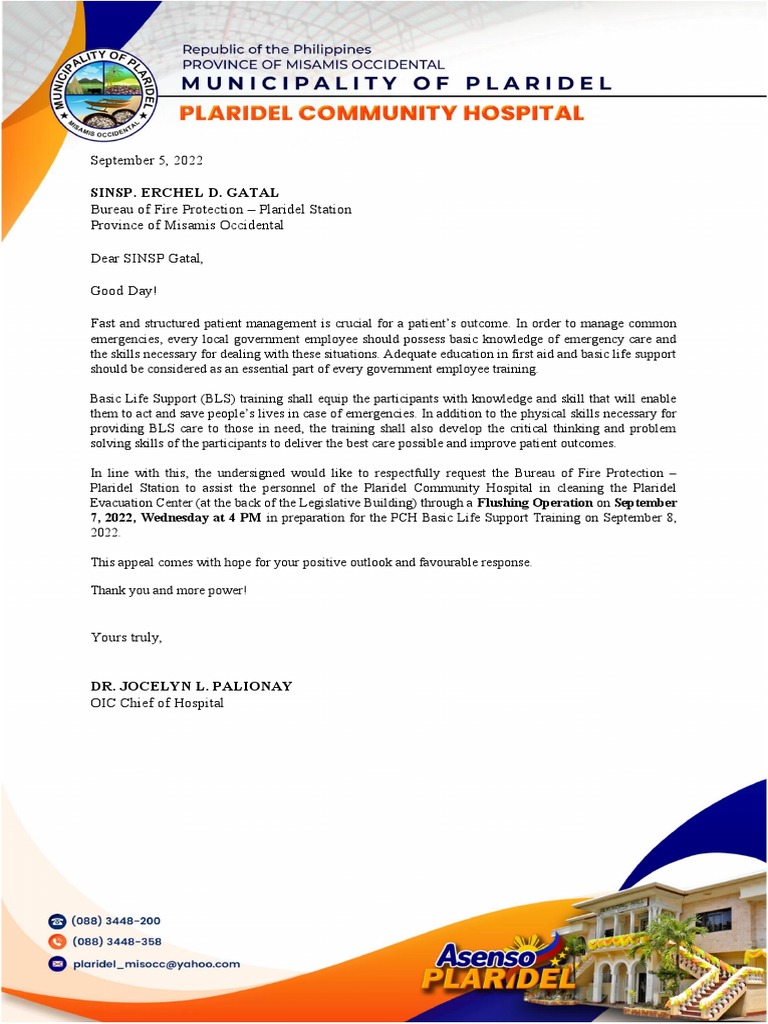 Request for BLS Training Support | PDF