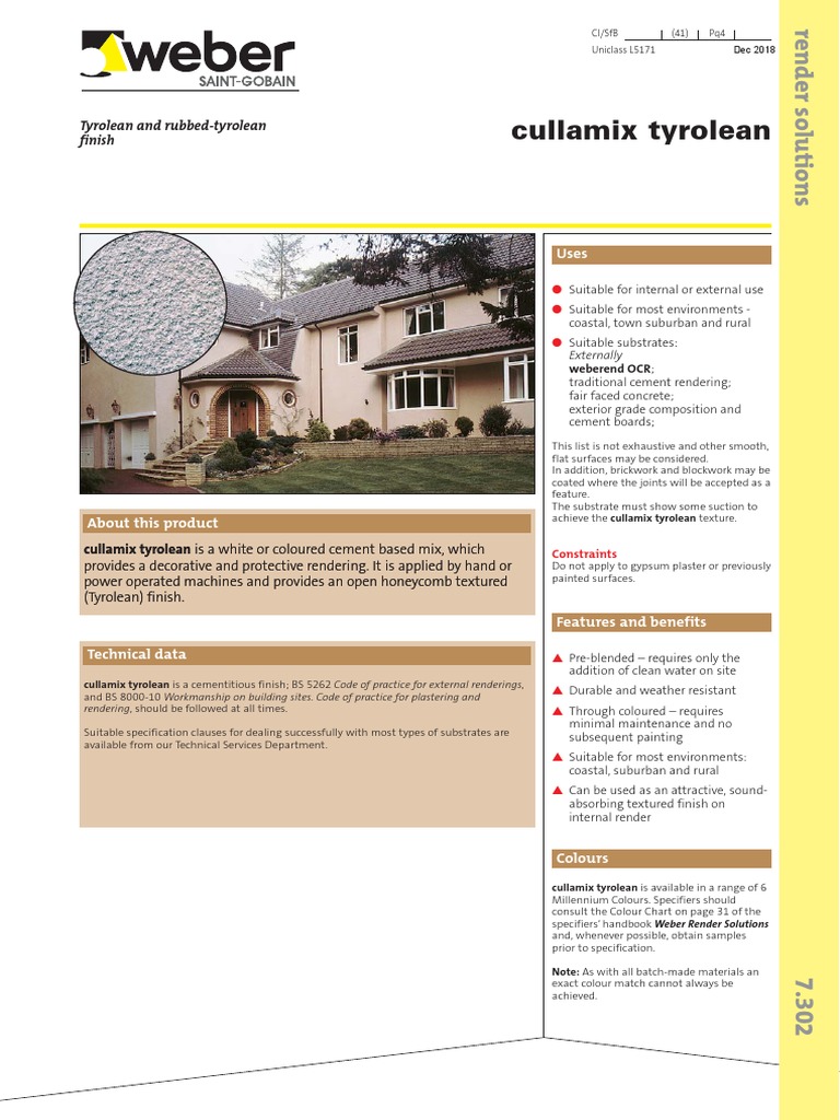 Tyrolean Rendering Texture Guide | PDF | Industrial Processes | Building Materials