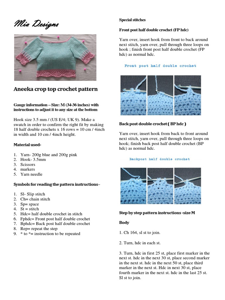 Aneeka Crochet Pattern | PDF | Crochet | Figured Fabrics