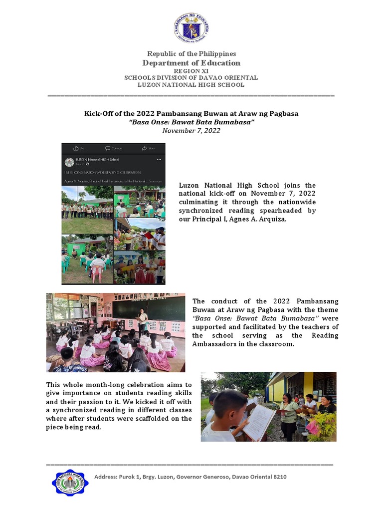 2022 National Reading Month Kick-Off | PDF