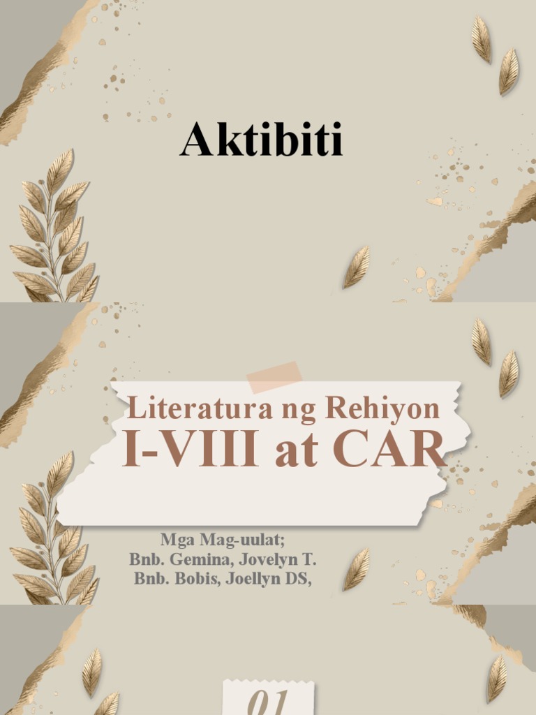 Literatura NG Rehiyon 1 8 at CAR Gemina Bobis | PDF