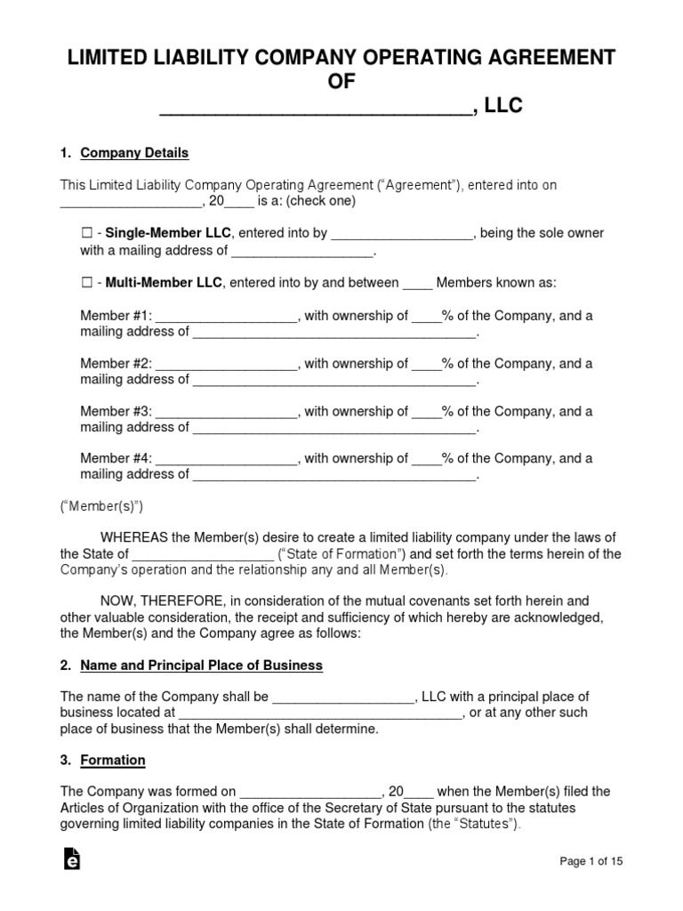 LLC Operating Agreement Template | PDF | Bankruptcy | Arbitration