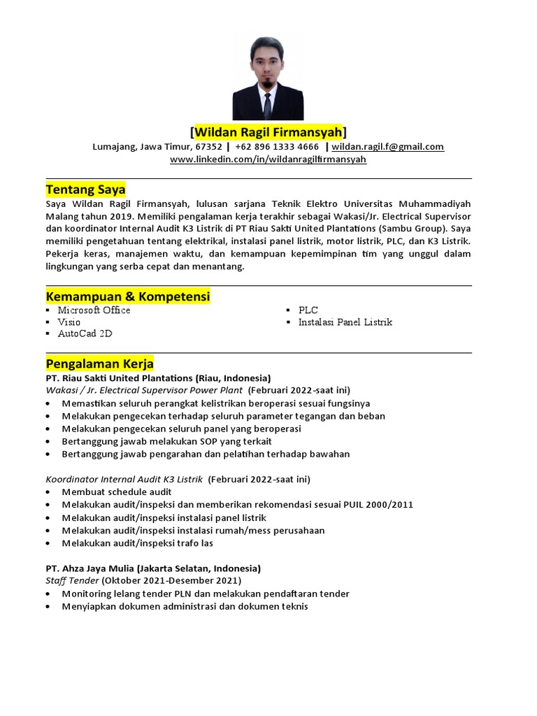 Contoh CV FIX | PDF