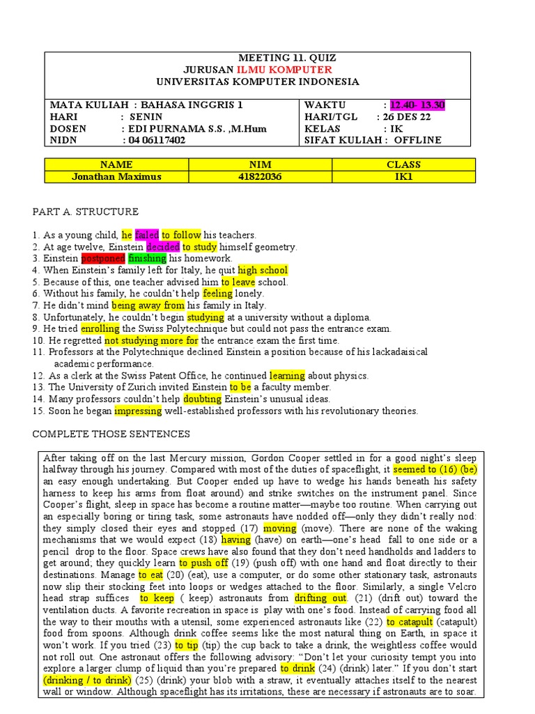 Jonathan Maximus Quizz | PDF | Communication | Science