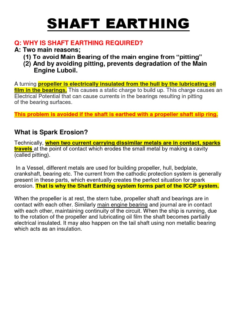 Shaft Earthing | PDF | Bearing (Mechanical) | Propeller