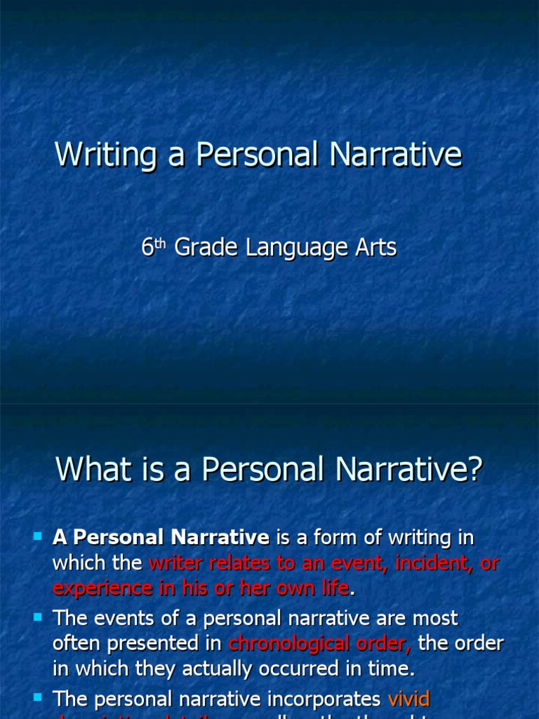 Writing A Personal Narrative-2 | PDF | Narrative | Essays