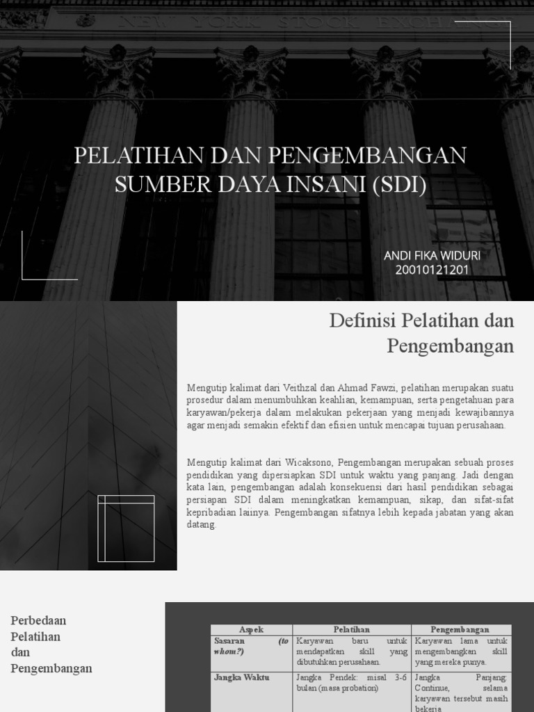 PRESENTASI TRAINING AND DEVELOPMENT - ANDI FIKA WIDURI (Autosaved) | PDF