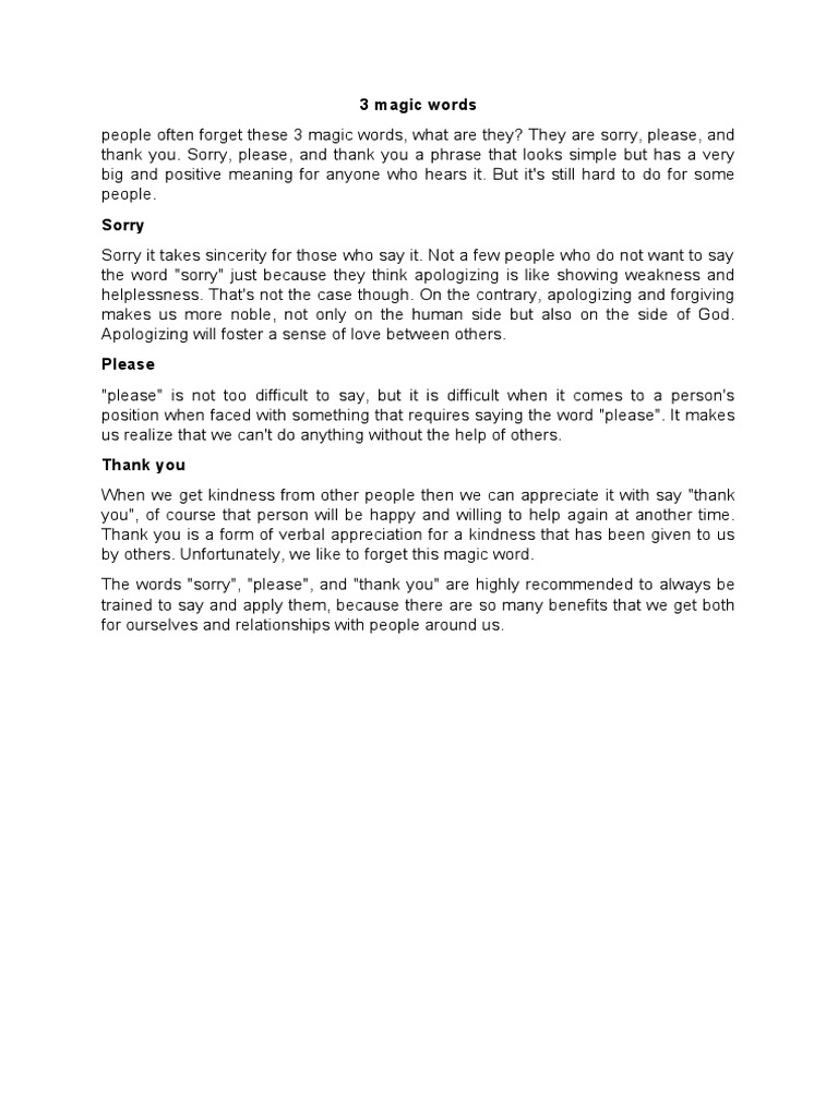The Power of Three Magic Words | PDF | Career & Growth | Self-Improvement