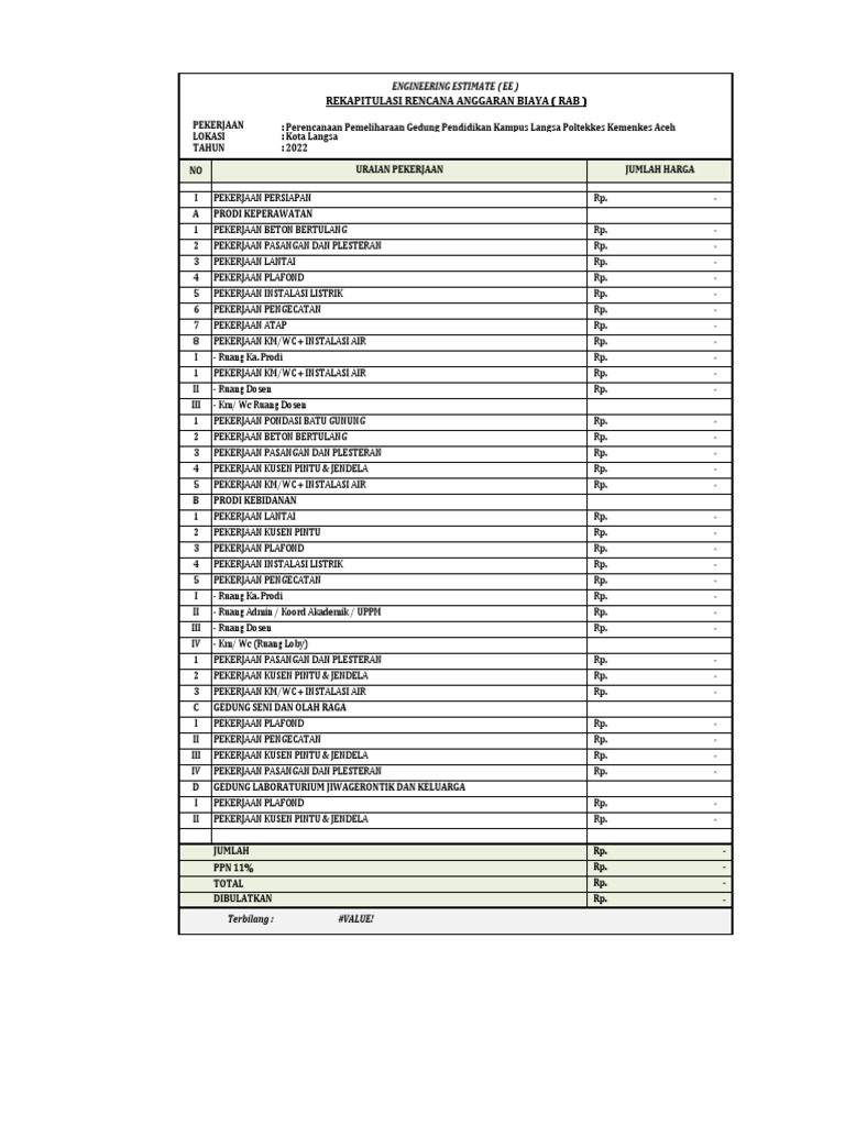 BOQ Langsa 12102022 Ok | PDF