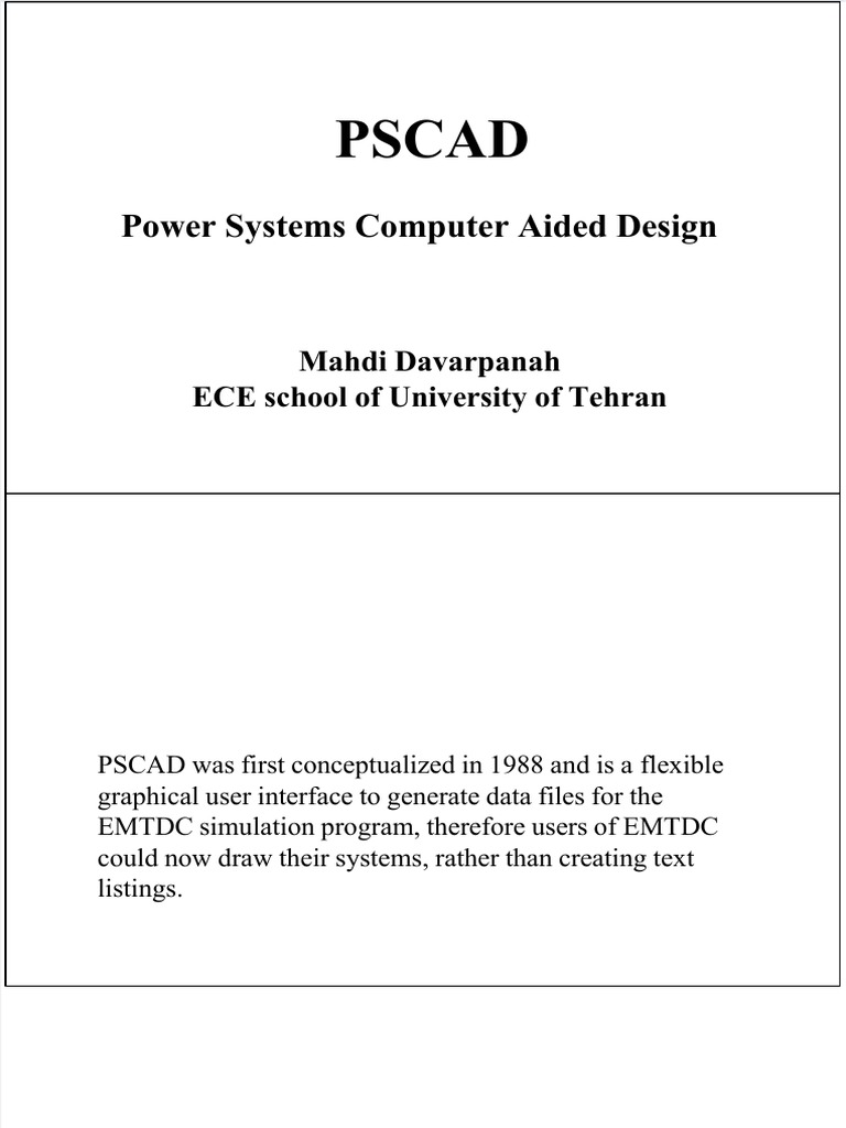 PSCAD Guide: Projects & Components | PDF | Transmission Line | Electrical Impedance