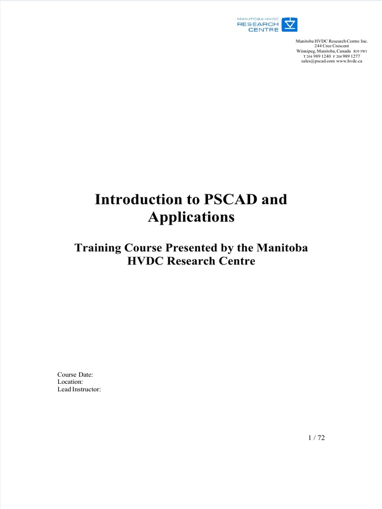 Introduction to PSCAD and Applications Course | PDF | Electrical Impedance | Transformer