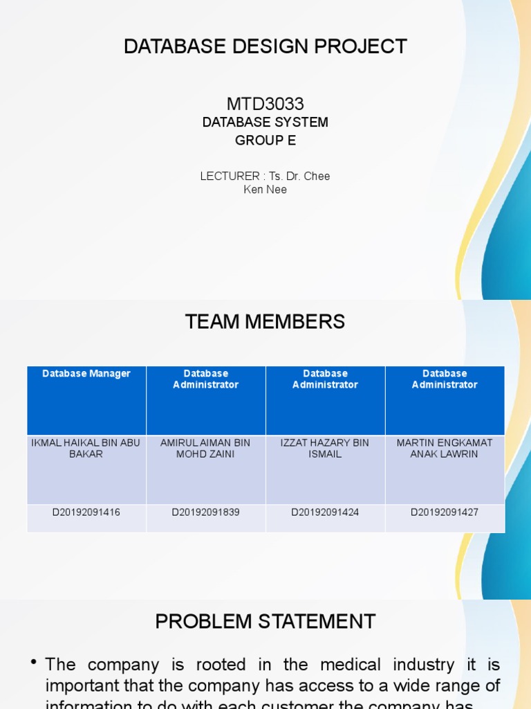 Database Design Project | PDF | Medical Prescription | Pharmacology Database Design Project | PDF | Medical Prescription | Pharmacology