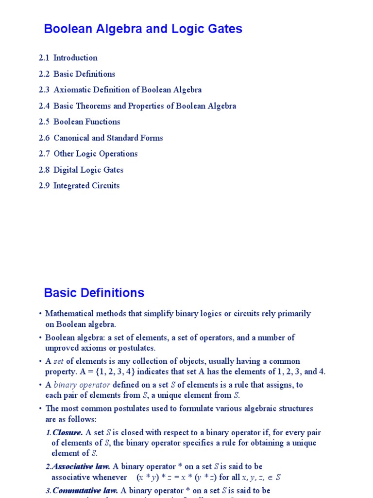 Dsd Boolean Algebra And Logic Gates Pdf Logic Gate Boolean Algebra