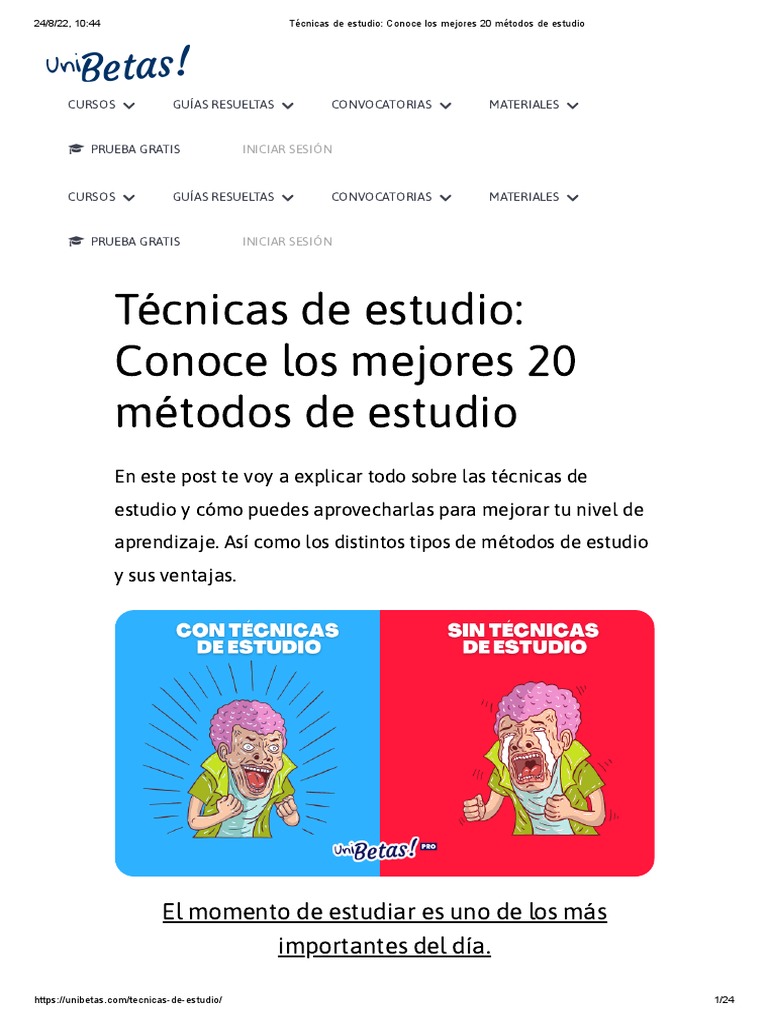 Técnicas de Estudio - Conoce Los Mejores 20 Métodos de Estudio | PDF | Habilidades de estudio ...