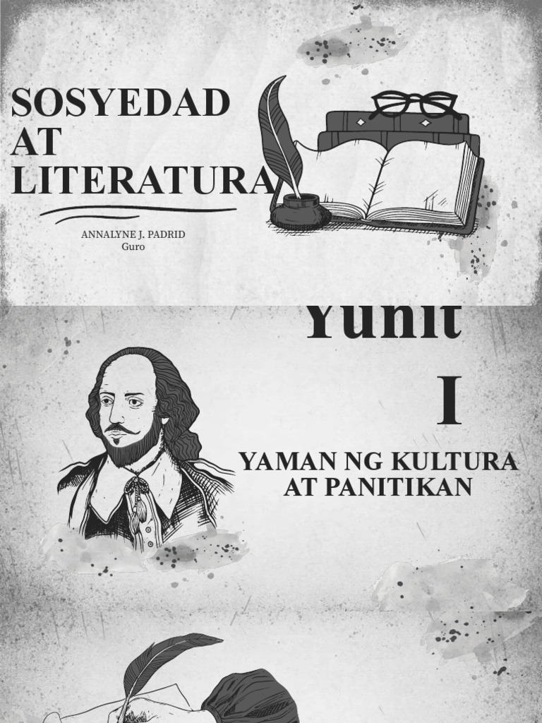 Yunit 1 Sosyedad at Literatura | PDF