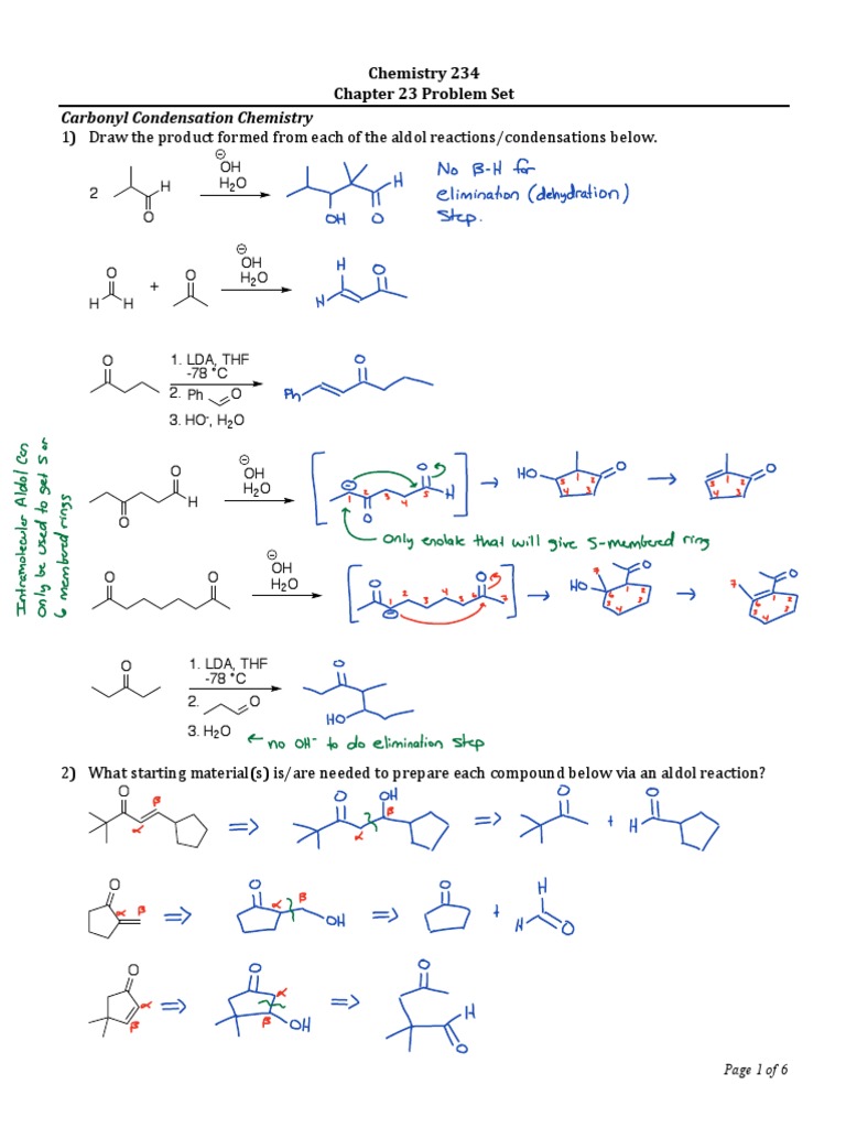 CH 23 Problem Set (MCM) - Key | PDF | Chemical Reactions | Organic ...