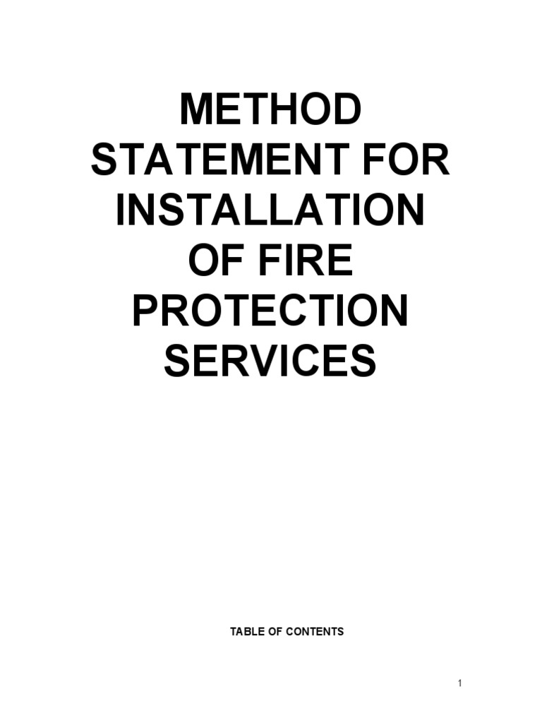 Method Statement Fire Protection Installation | PDF | Pipe (Fluid Conveyance) | Valve