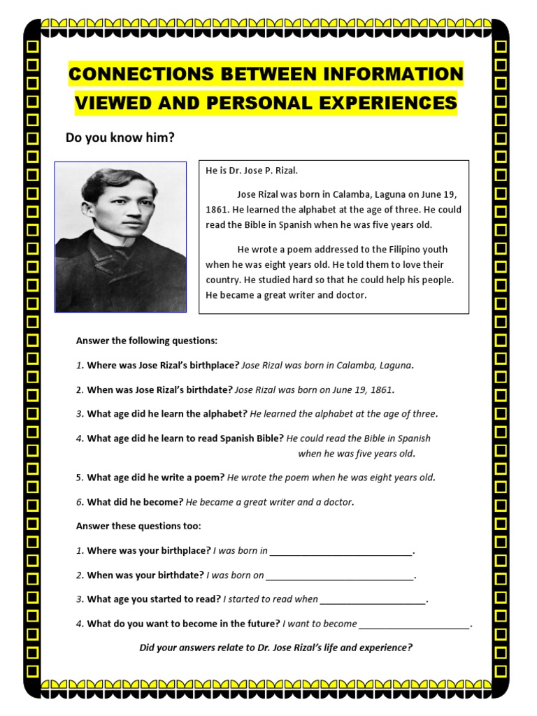 Connections Between Information Viewed and Personal Experiences | PDF ...