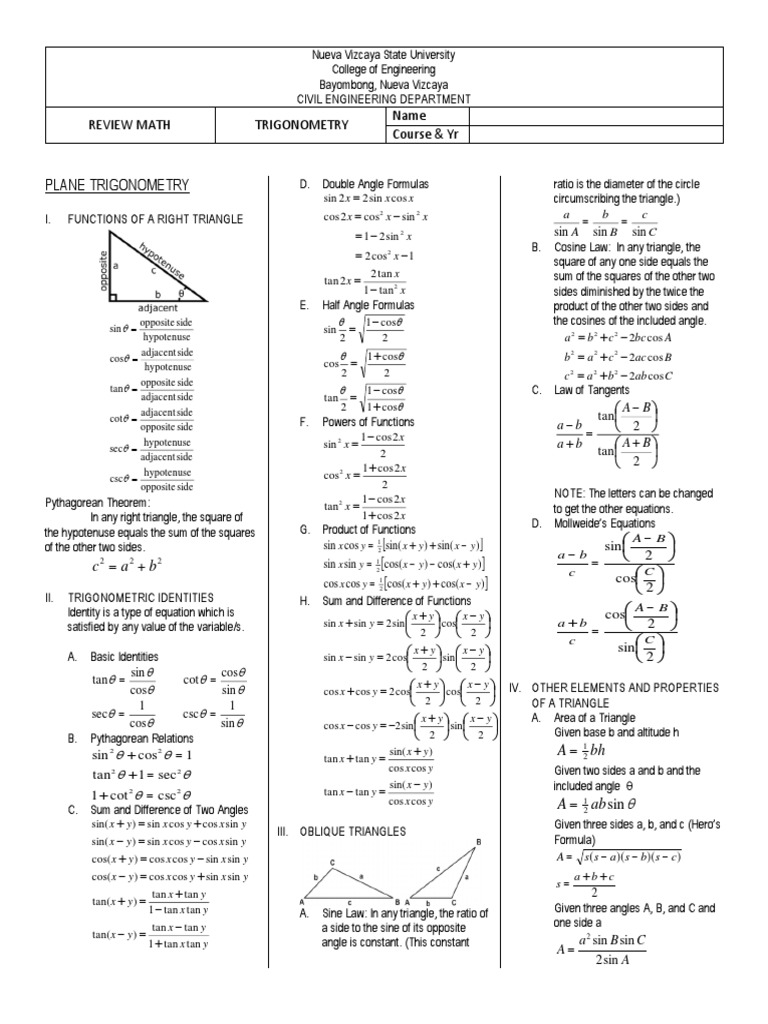TRIGONOMETRY | PDF | Trigonometric Functions | Triangle