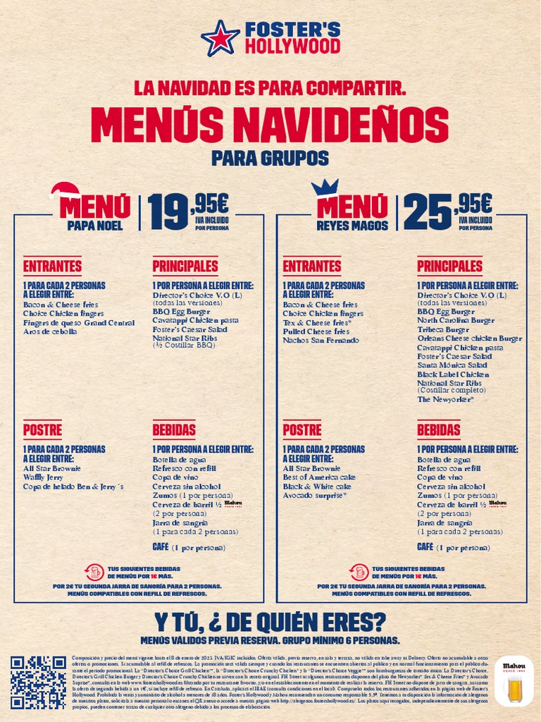 Menus Navidad FH 2022 | PDF | Comida y bebida | Bebida