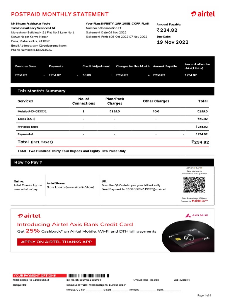 Telephone Nov 2022 | PDF | Payments | Cheque
