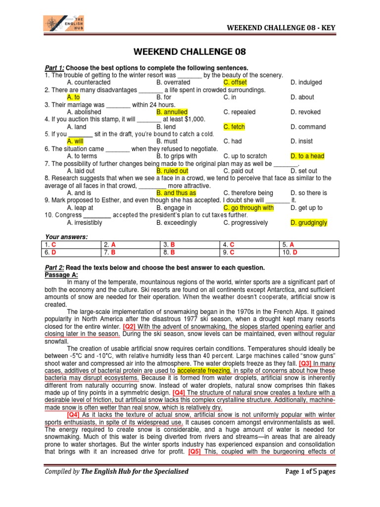 Weekend Challenge 08 - Key | PDF | Snow