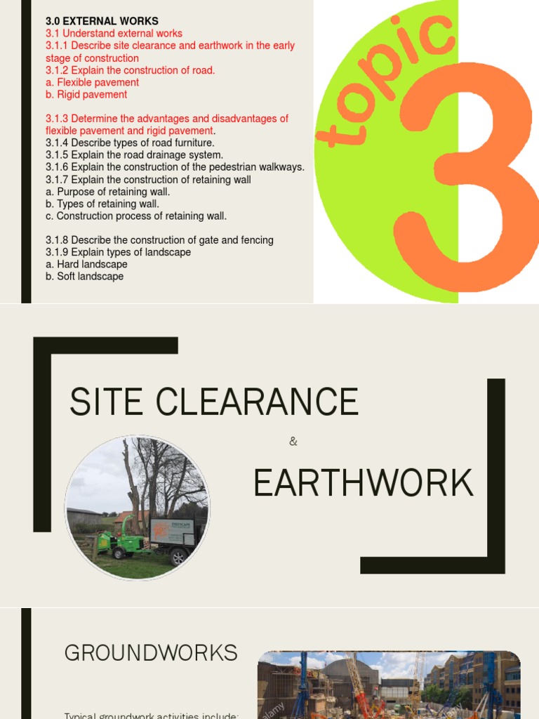 Site Clearance and Earthwork CHP 3 | PDF | Road Surface | Road
