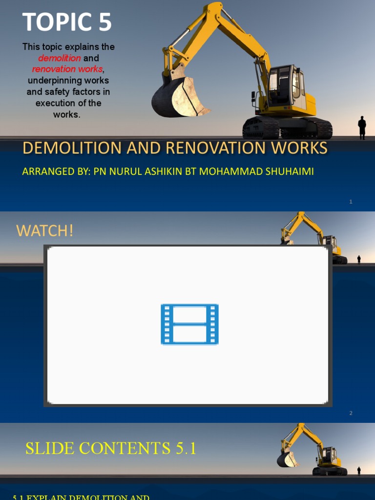 Demolition and Renovation CHP 5 | PDF | Demolition | Crane (Machine)