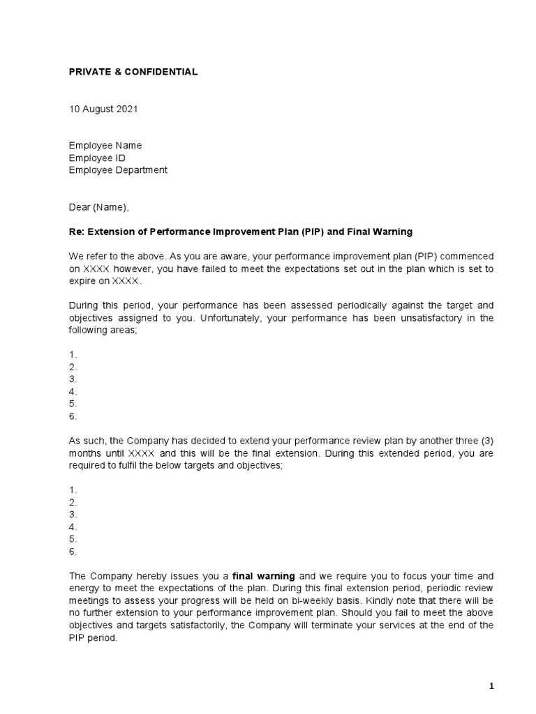 Final PIP Extension Letter | PDF | Business