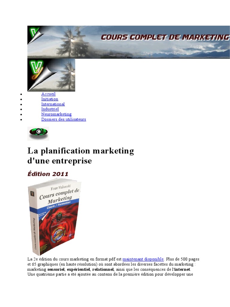 La Planification Marketing | PDF | Commercialisation | Business