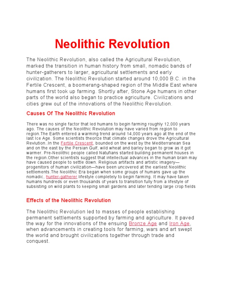 Neolithic Revolution | PDF