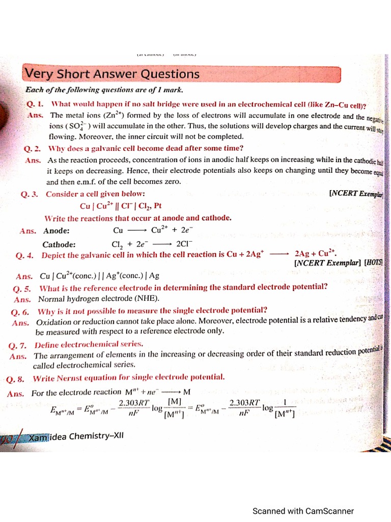 Electrochemistry PYQs | PDF