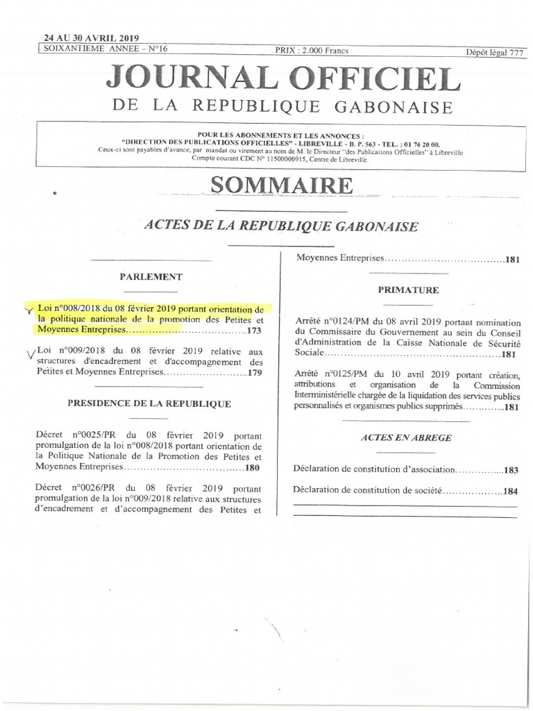 Loi No 0008 2018 Du 0 Février 2019 | PDF