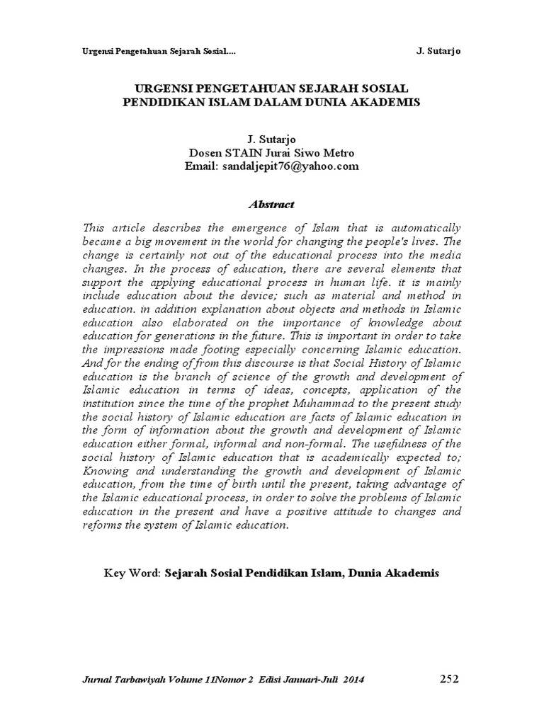 Urgensi Sejarah Pendidikan Islam | PDF | Abrahamic Religions