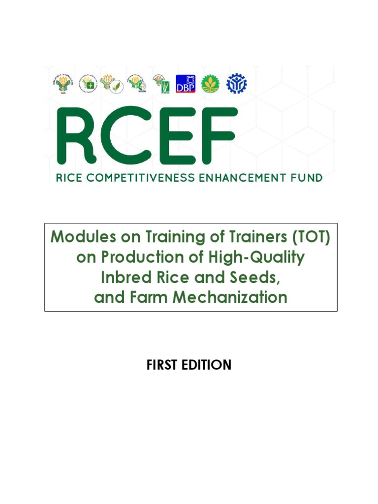 RCEF TOT Modules - First Edition (1) (1) | PDF | Rice | Loans