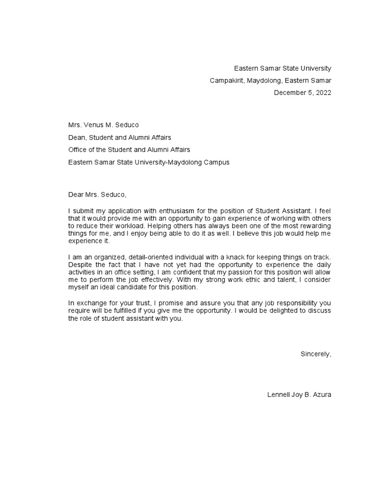 Application letter | PDF