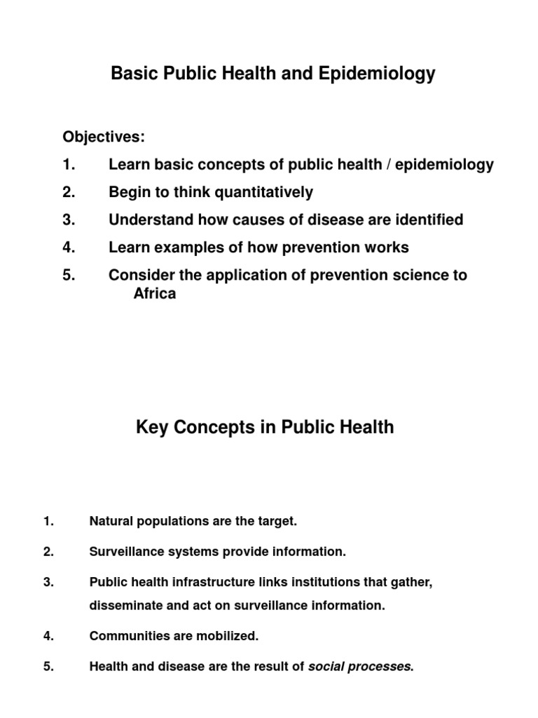 Public Health Basics and Epidemiology Insights | PDF | Public Health ...