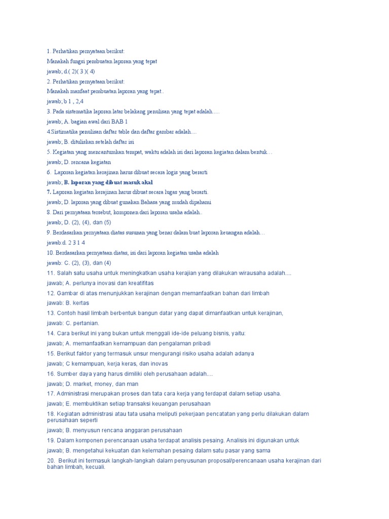 Kisi Kisi Pkwu | PDF