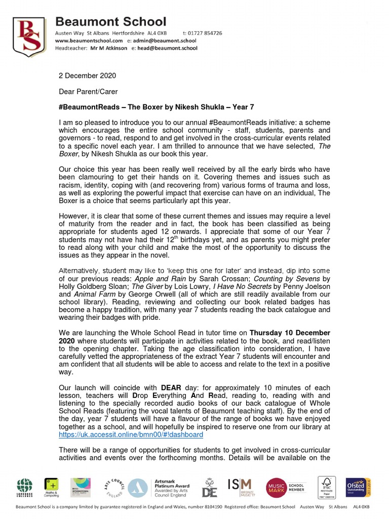 Whole School Read Year 7 | PDF