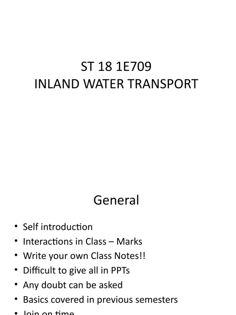 IWT Module 1 | PDF | Transport | Water Transport