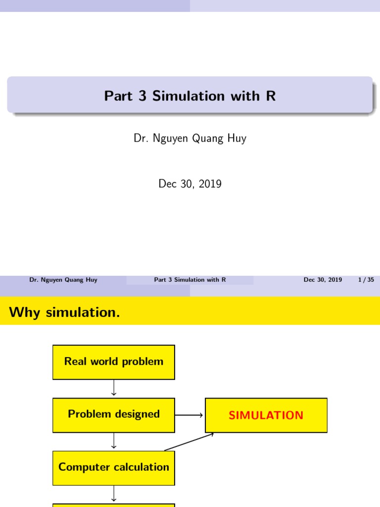 Part 3 Simulation With R | Download Free PDF | Expected Value | Probability Theory