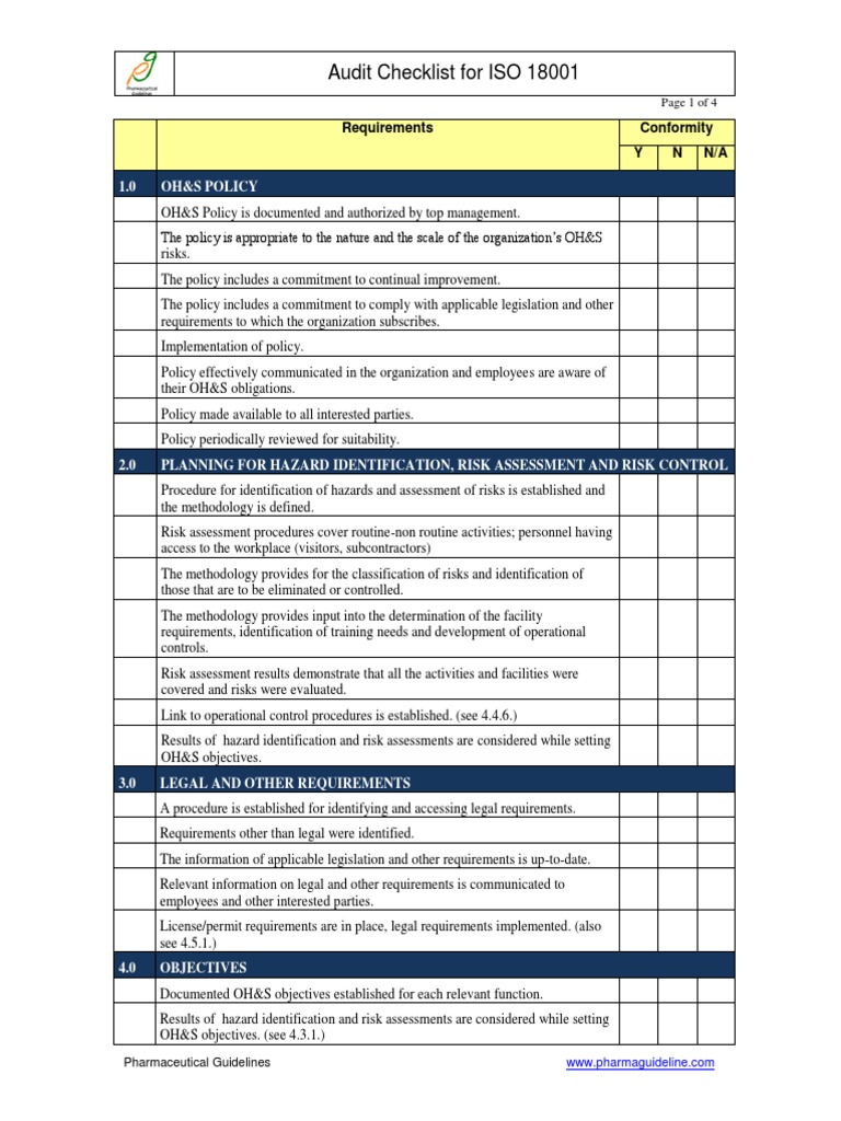 ISO 18001 Audit Guide | PDF | Business | Finance & Money Management